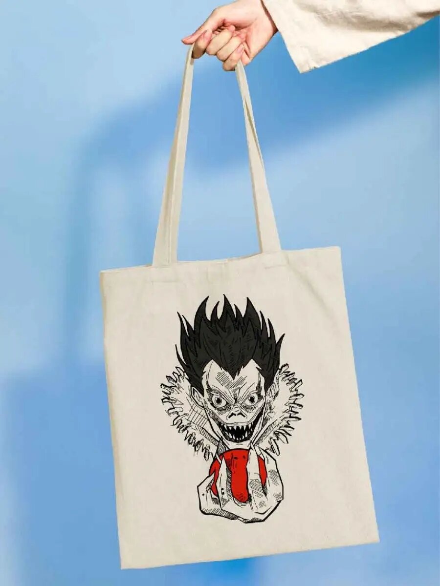 Сумка шоппер  с принтом аниме Рюк Тетрадь Смерти
