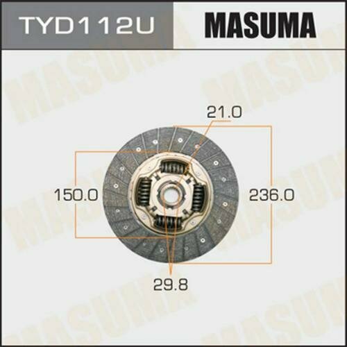 Диск сцепления toyota hiace toyota hilux Masuma TYD112U Toyota: 31250-35160 31250-22240 31250-60250 31250-35300