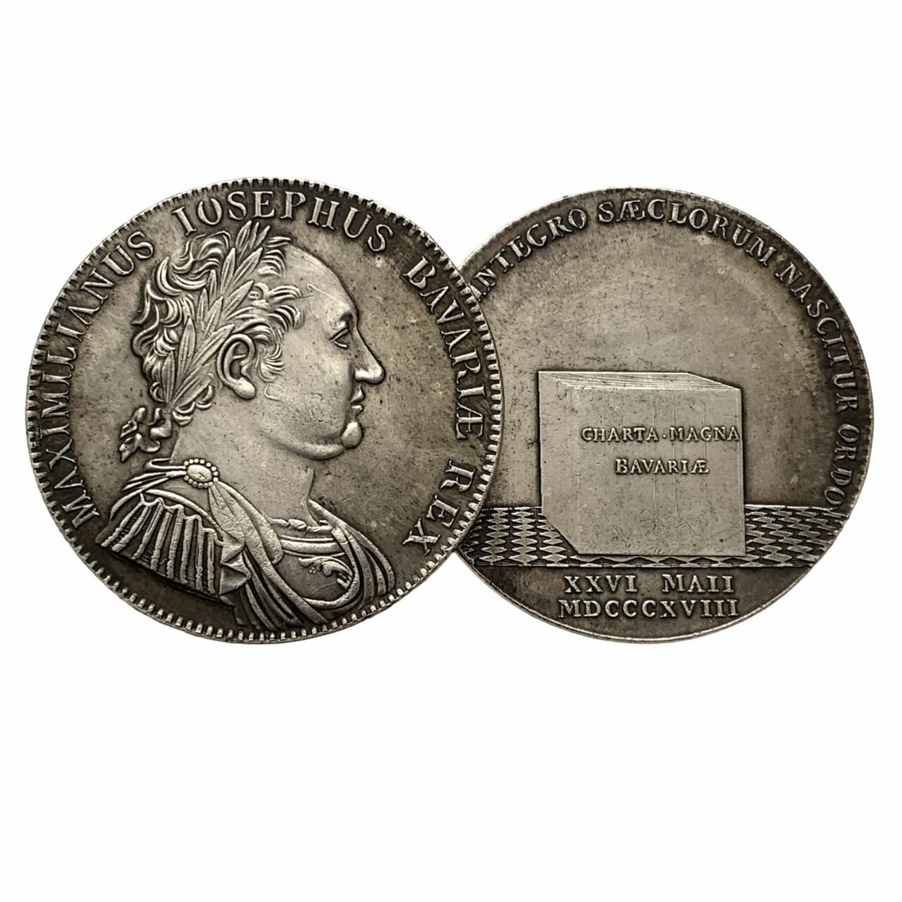 1 талер 1818 года. Бавария. Куб. Средневековая Европа. Вес 23 гр , диаметр 38 мм. Коллекционная монета.