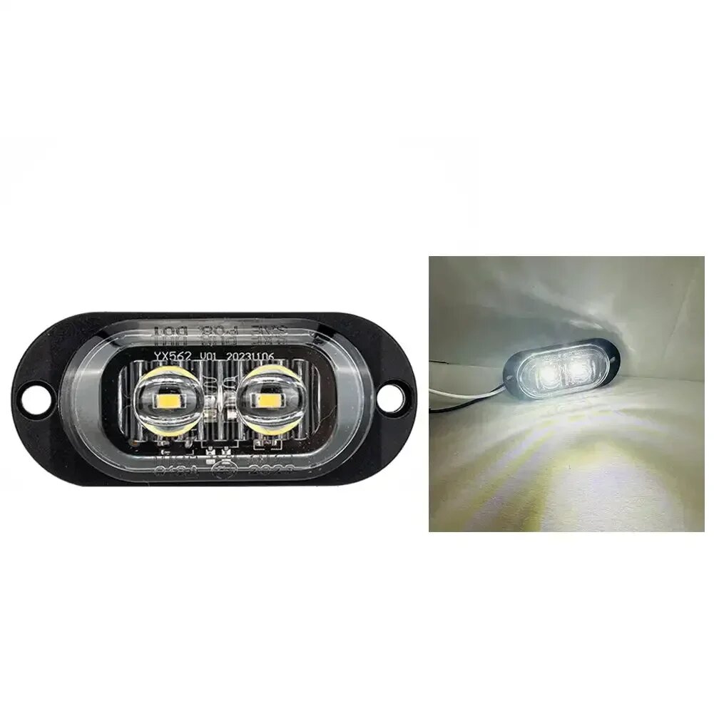 Белый 2LED боковой габаритный фонарь 12-24В