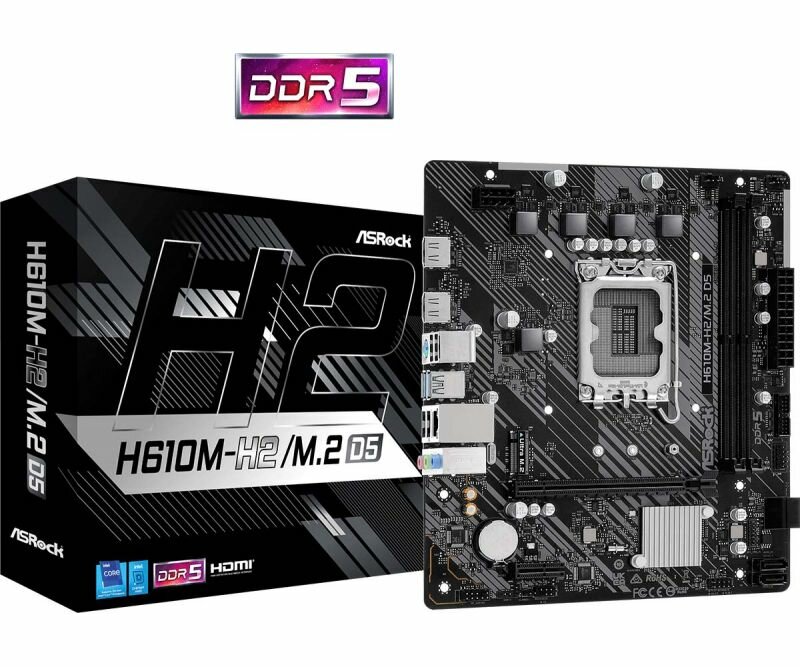 Материнская плата ASRock H610M-H2/M.2 D5, RTL H610M-H2/M.2 D5