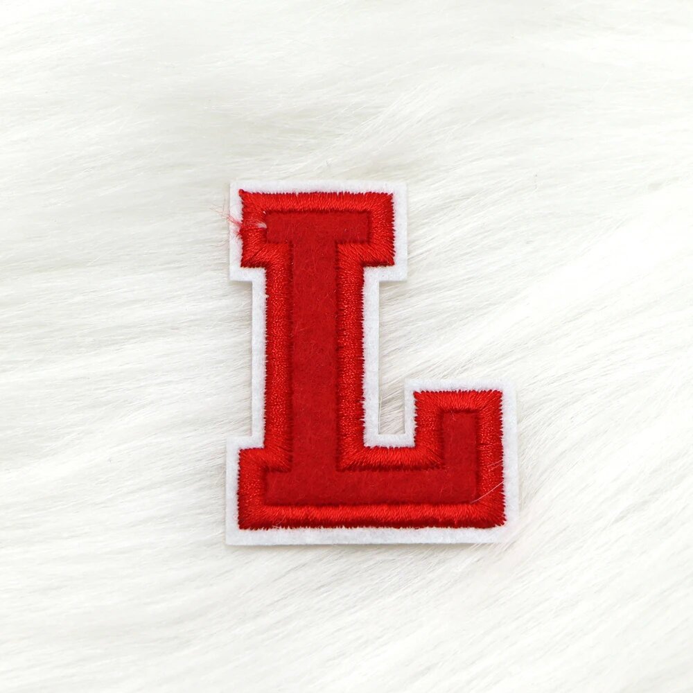 Нашивки с красными буквами для вышивки Красный, L