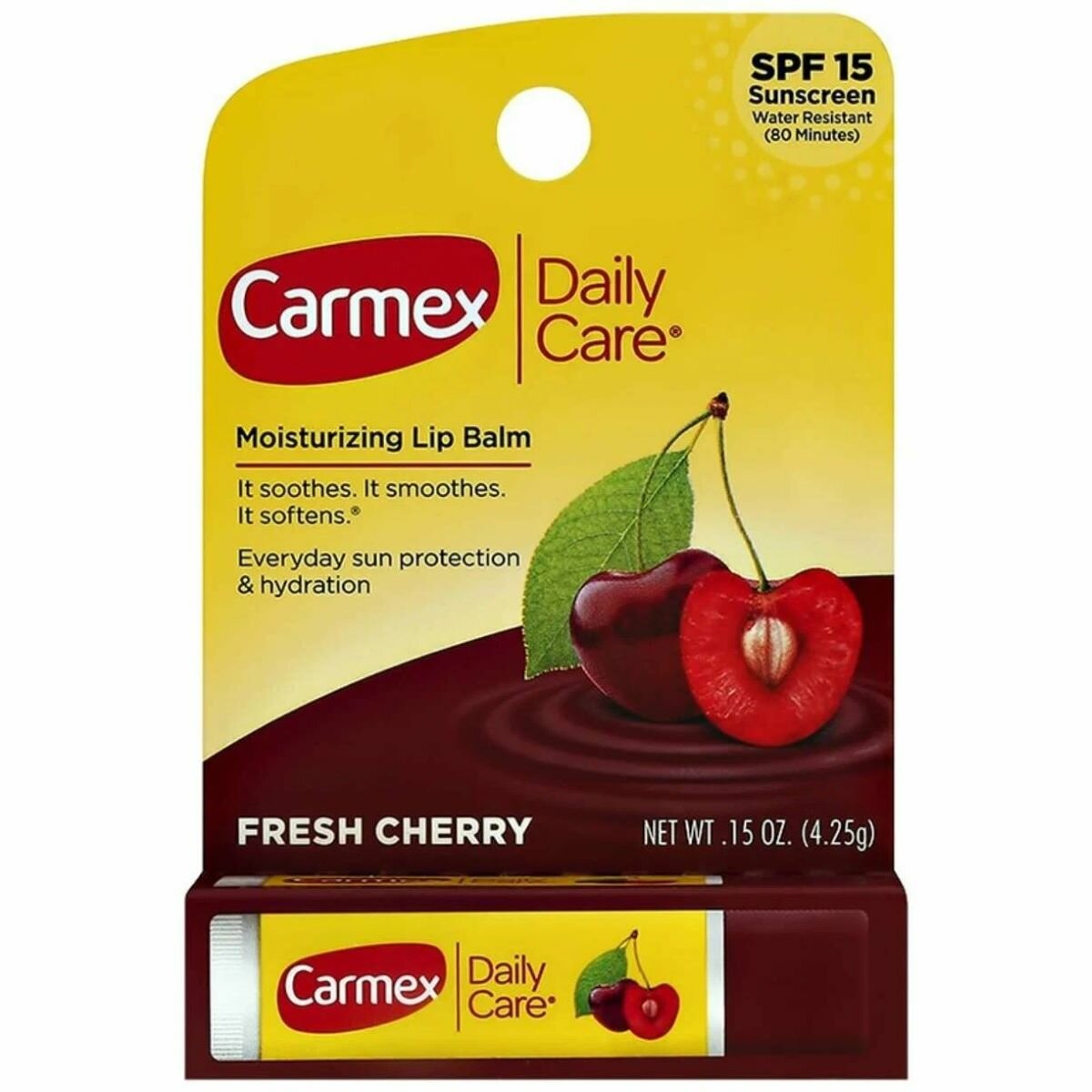 Бальзам увлажняющий для губ Carmex Moisturising Lip Balm SPF 15 Fresh Cherry, 4,25 гр