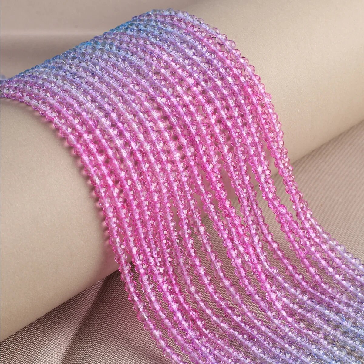 Бусины шпинель и кристалл 125 шт Розовый, 3