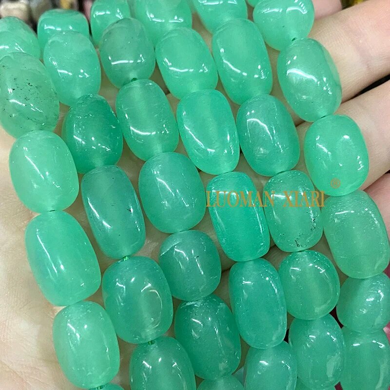 Халцедон бусины LUOMAN XIARI темно-красные Изумрудный, 10x15mm light green
