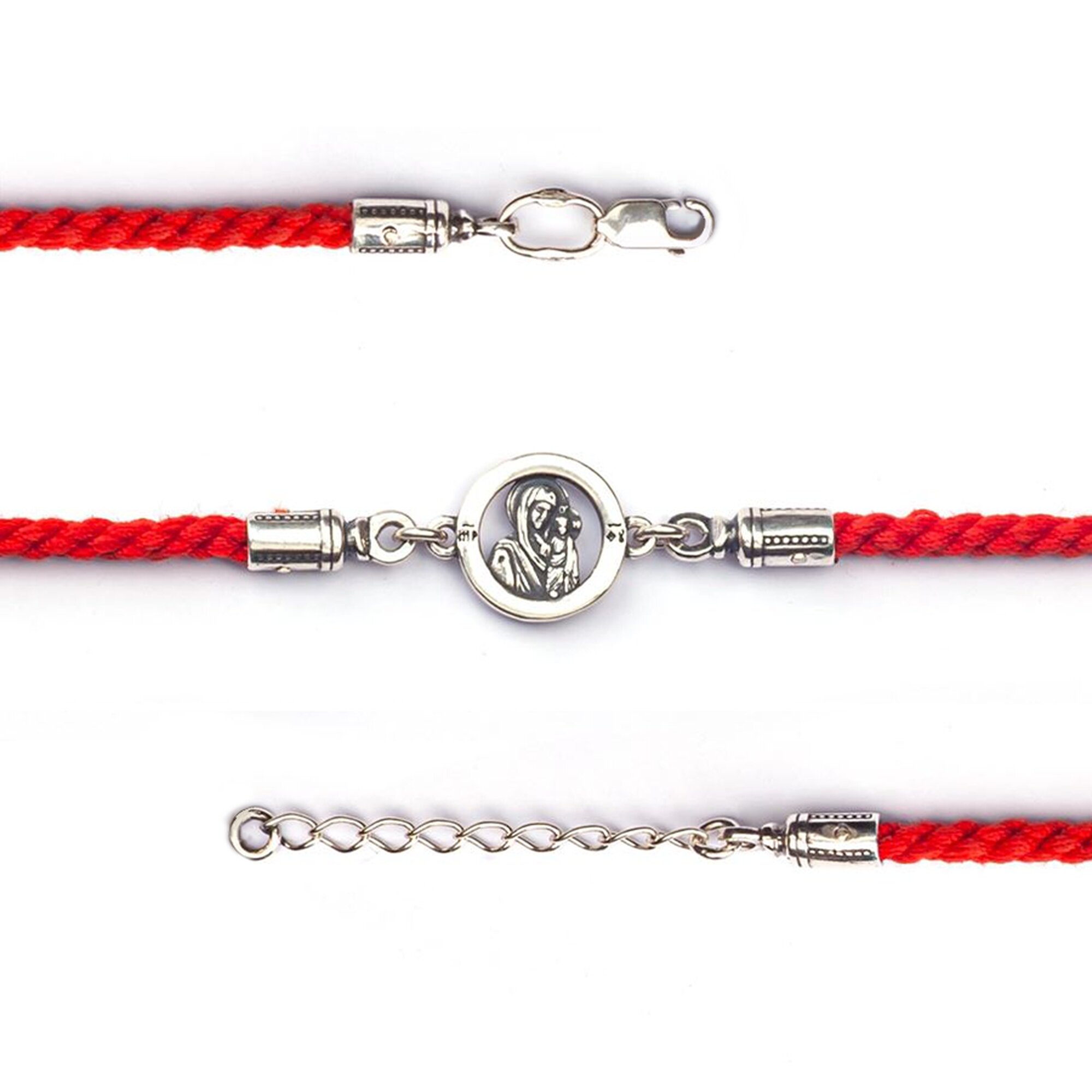 Браслет-нить, серебро, 925 проба, чернение