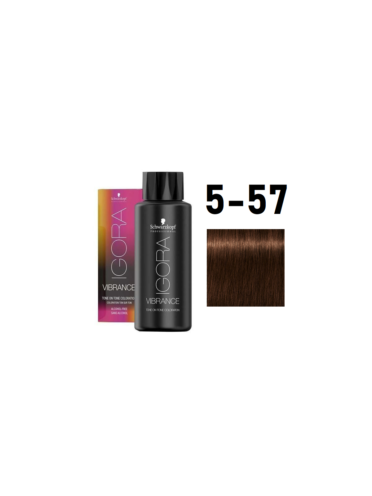Schwarzkopf Professional Schwarzkopf Igora Vibrance 5-57 - Краситель тон-в-тон светлый коричневый золотистый медный 60 мл