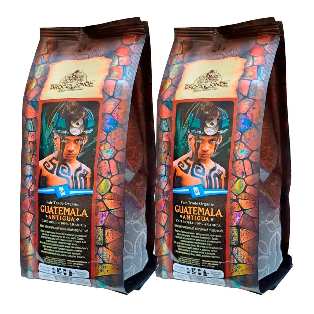 Кофе Broceliande "Guatemala", молотый, арабика, средняя обжарка, 100%, 2 упаковки