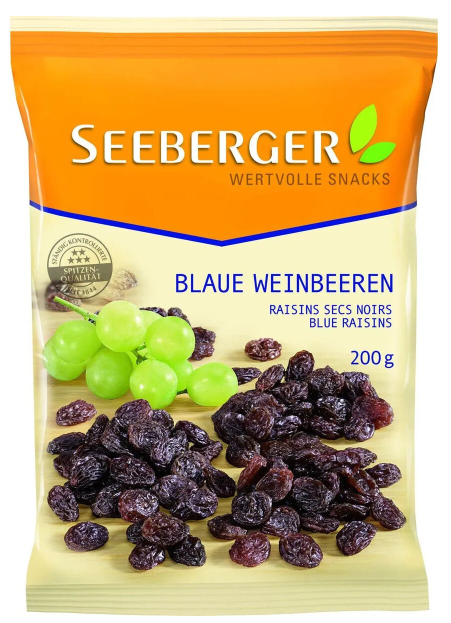 Изюм сушеный из темного винограда Seeberger, 200 г, Германия
