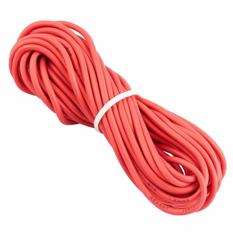 Провод автомобильный ПГВА/пвам 1х1,00мм, красный, мини-бухта 5м REXANT