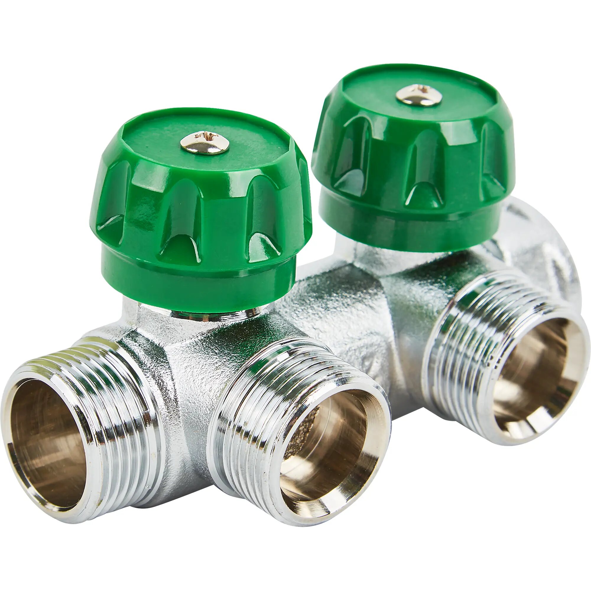 Коллектор регулирующий Stout на 2 отвода 3/4 x3/4 латунь