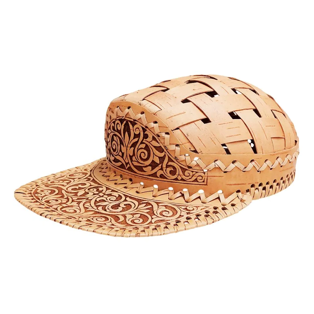 Кепка из бересты "Узор" (Ручная работа)