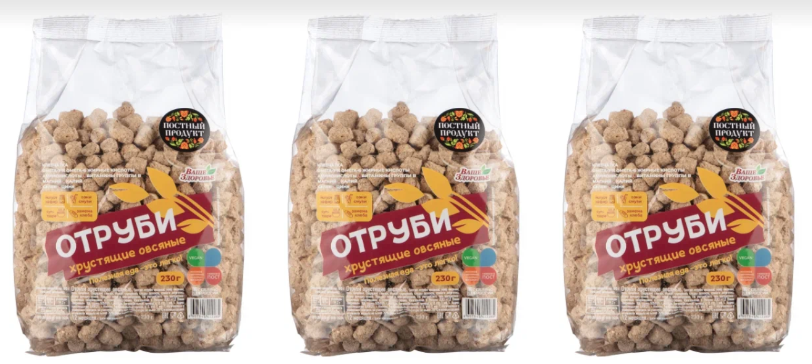 Отруби овсяные Ваше Здоровье, 230 гр, 3 уп