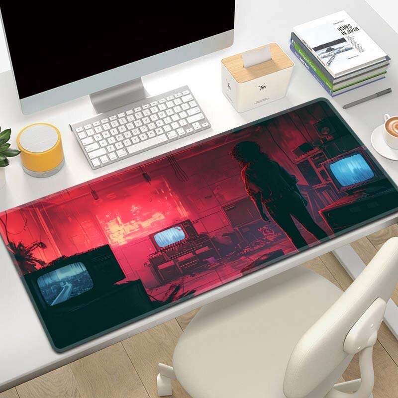 Коврик для мыши Liangcaida "B32-Винтажный телевизионный домик", нескользящий, 1000x500 мм