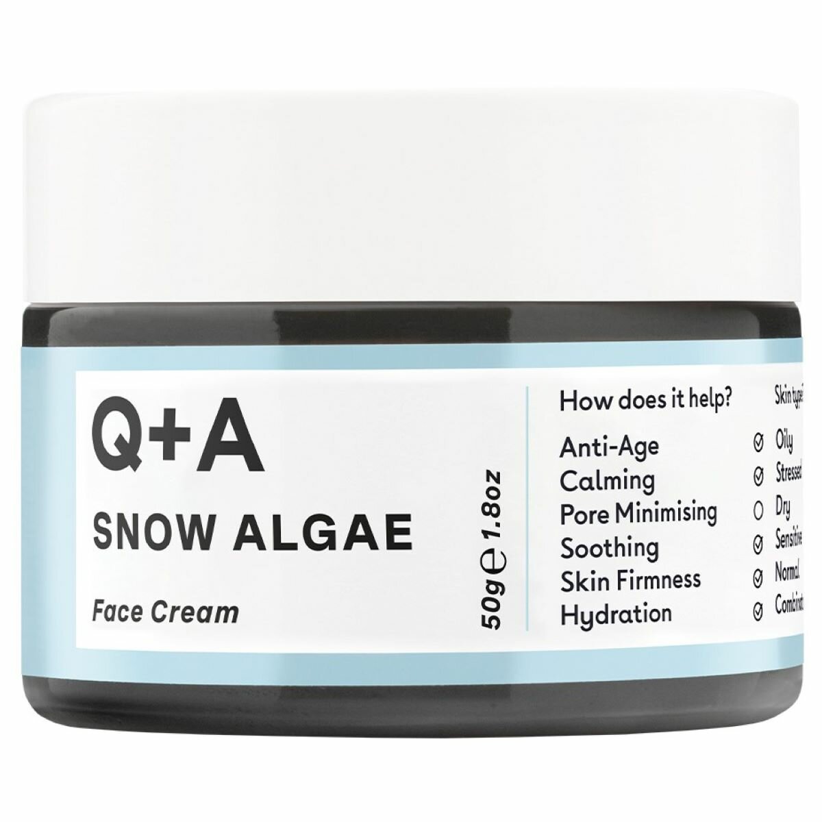 Крем увлажняющий для лица Q+A Snow Algae Intensive Face Cream, 50 гр