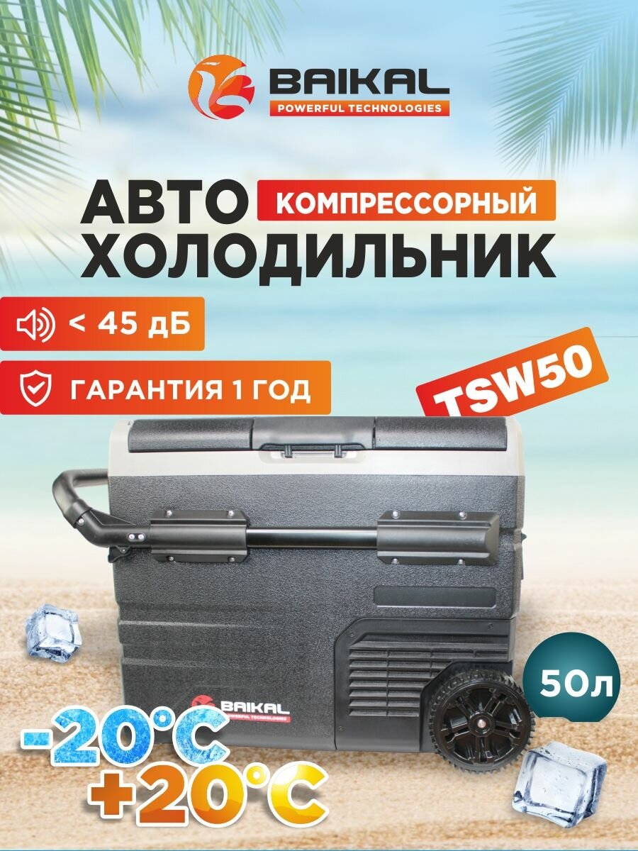 Автомобильный холодильник TSW50 12/24/110/220V