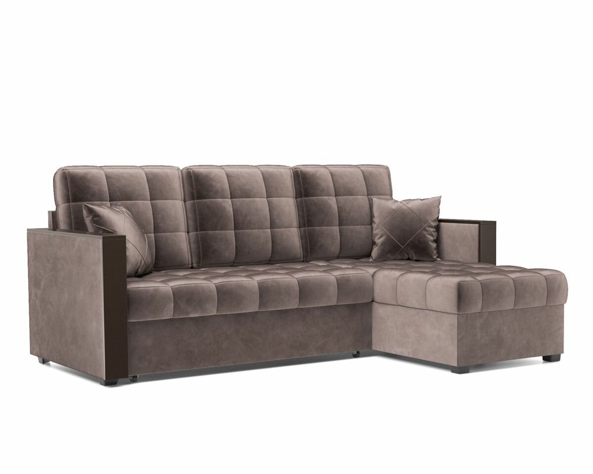 Угловой диван Mebel-ars Техас вельвет (бархат) Бархат серо-шоколадный
