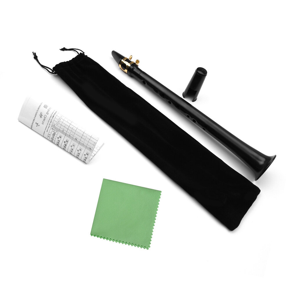 Черный карманный саксофон портативный мини-саксофон тональность C маленький пластиковый саксофон с сумкой для переноски духовой инструмент