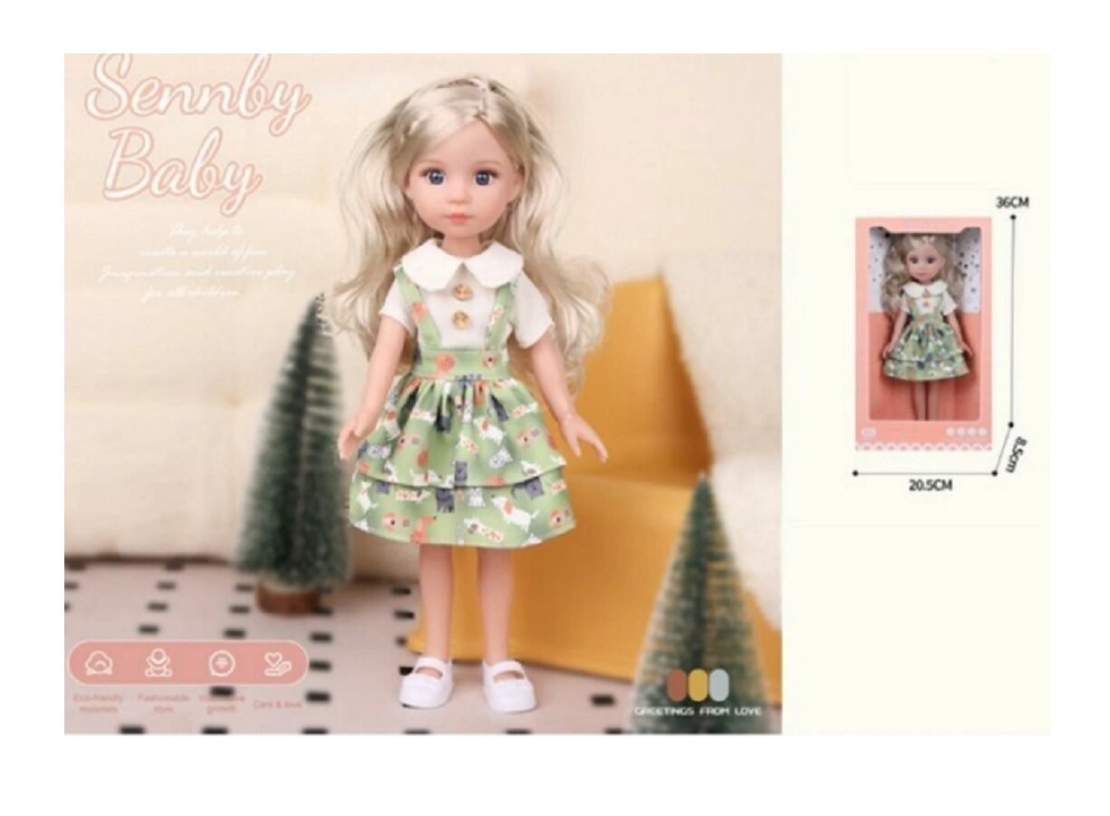 Кукла Модница Sennby Baby 35 см реалистичная с длинными волосами