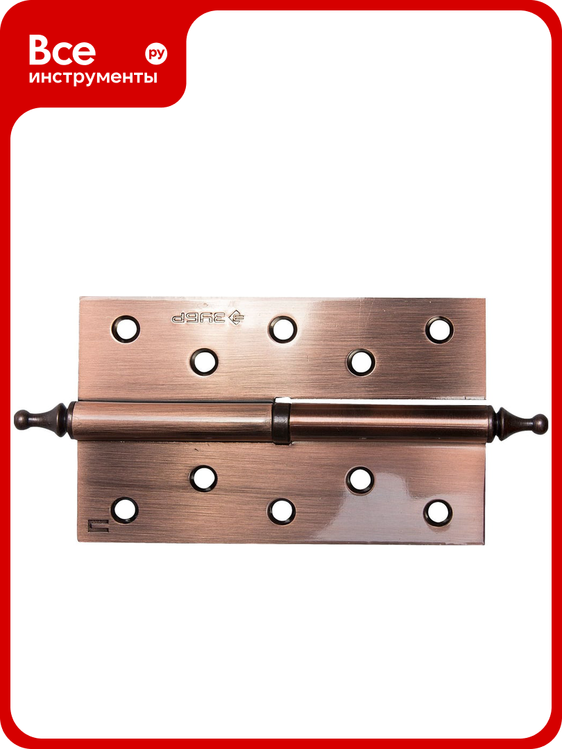 Дверная разъемная петля Зубр Эксперт 1 подшипник цвет старая медь AC правая с крепежом 125x75x2.5 мм 2 шт. 37605-125-6R