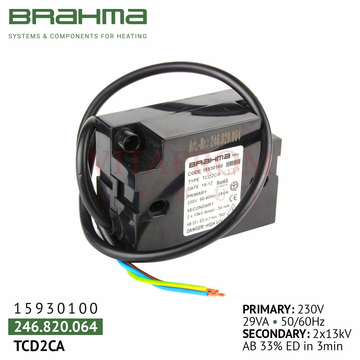 Трансформатор Brahma TCD2CA, 15930100 — фото 1