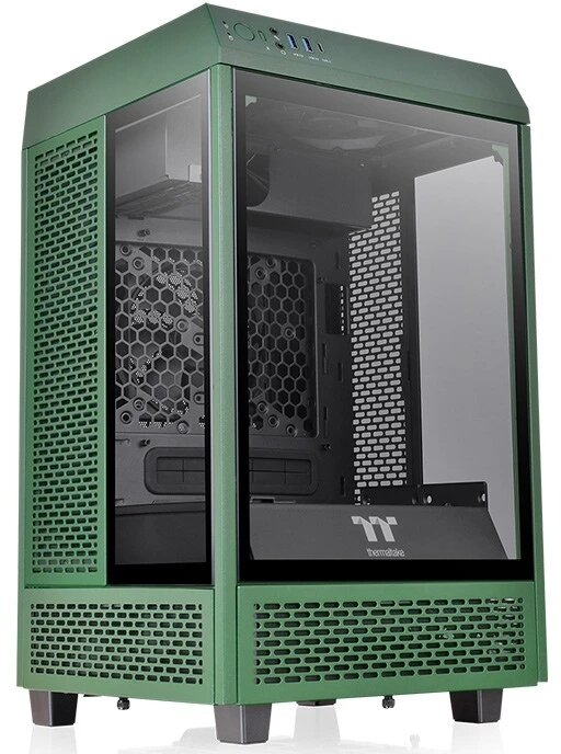 Корпус Thermaltake The Tower 100 Racing Green черный без БП miniITX 1x120mm 3x140mm 2xUSB3.0 audio bott PSU