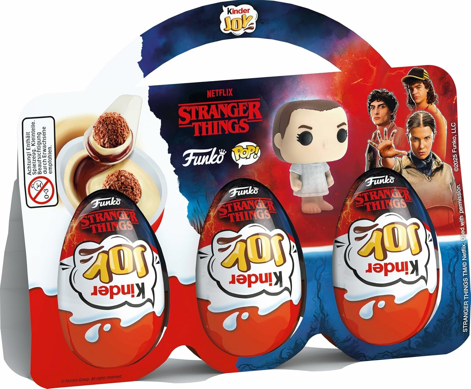 Шоколадное яйцо Kinder Joy/ Киндер Джой Stranger Things Funko POP сумочка 3шт (Германия)