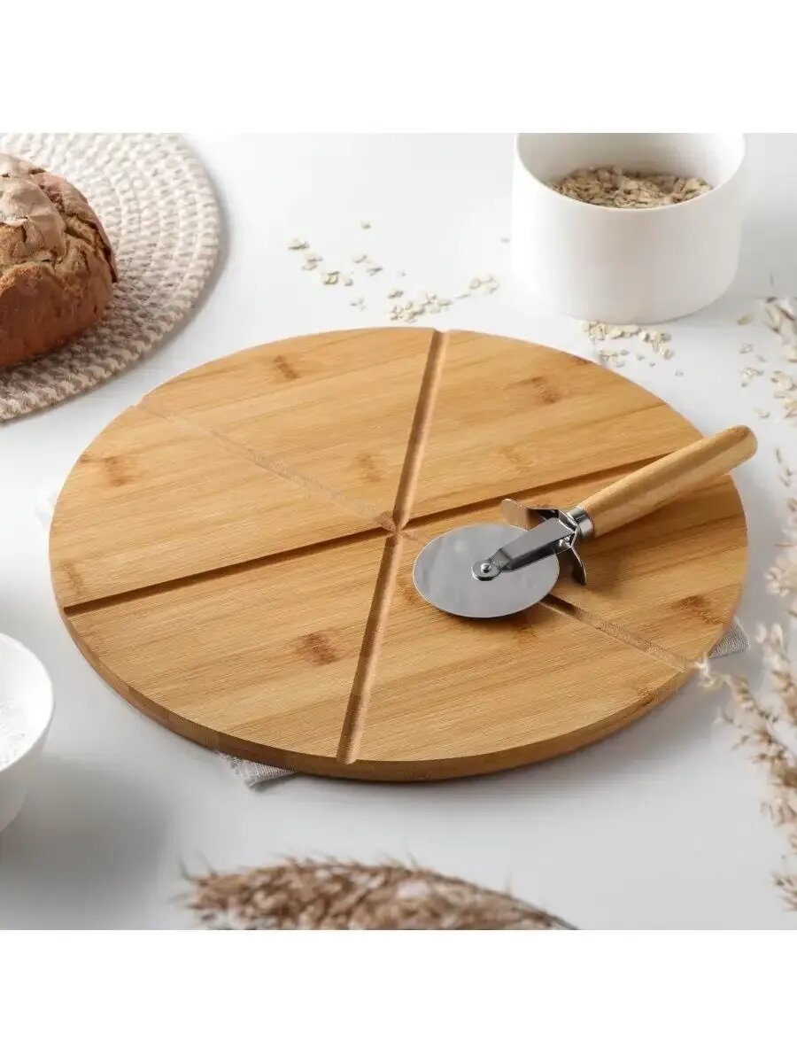 Доска сервировочная деревянная для пиццы 32 х 32 х 1,2 см