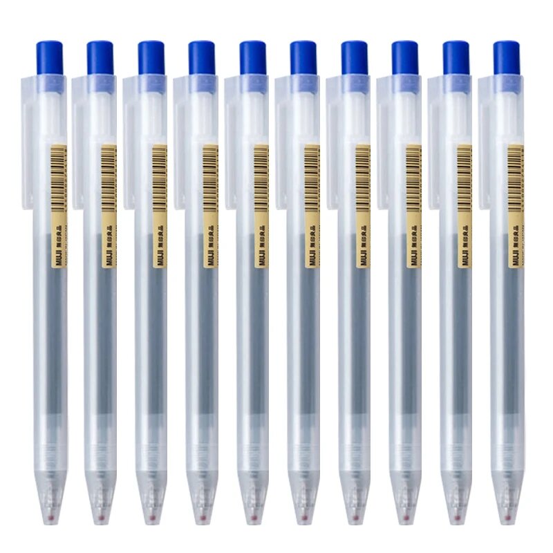 Гелевые ручки MUJI 0,5 мм, набор из 10 штук Синий, 10 blue pen