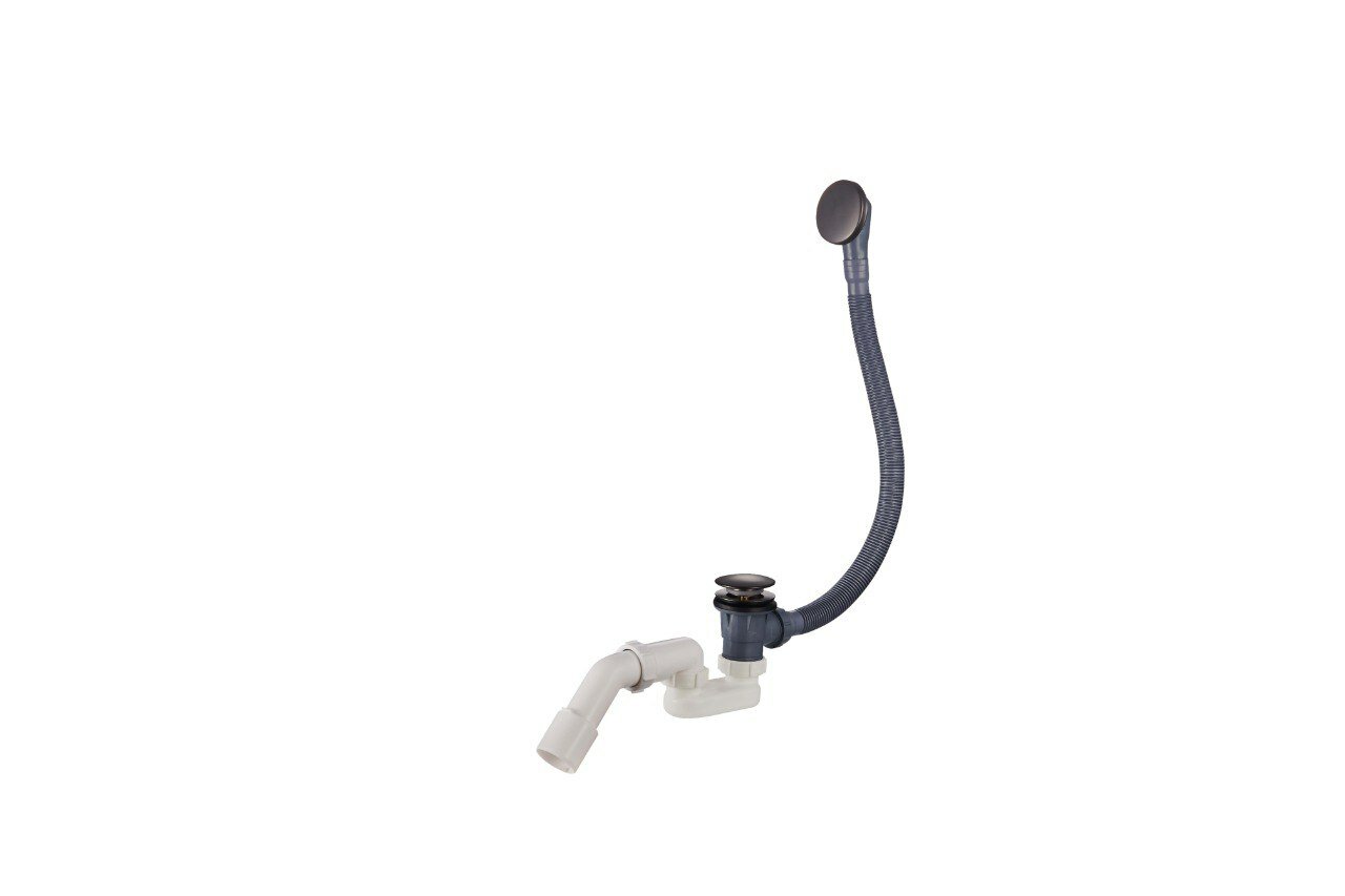 Слив-перелив для ванны Raglo R600.31.09 автоматический (клик-клак), латунь/пластик, графит