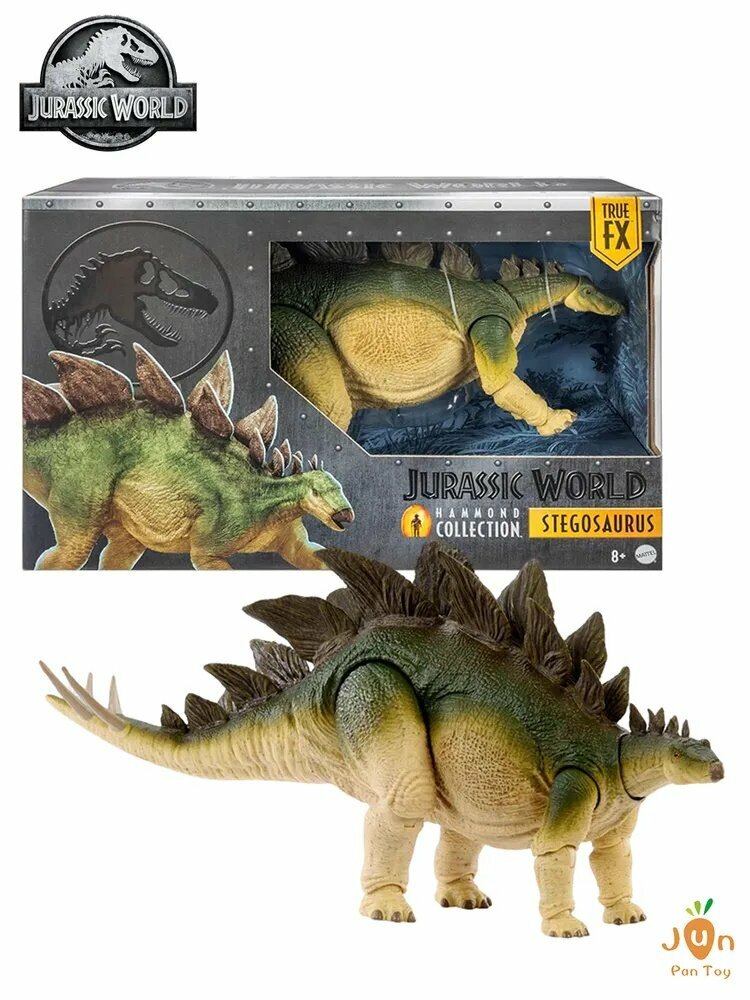 Мир юрского периода Фигурка Стегозавр Mattel Jurassic World Hammond Collection Stegosaurus JCH08 / Детская игрушка-динозавр для мальчиков с 15 подвижными суставами