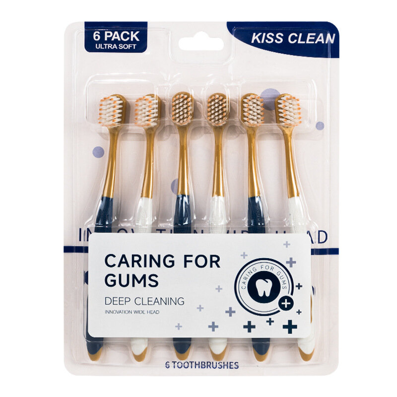 Зубная щетка Sam's с мягкими щетинками, премиальная альтернатива, широкая головка, для домашнего ухода за полостью рта, 1 упаковка из 6, взрослая зубная щетка в том же стиле, что и Sam's