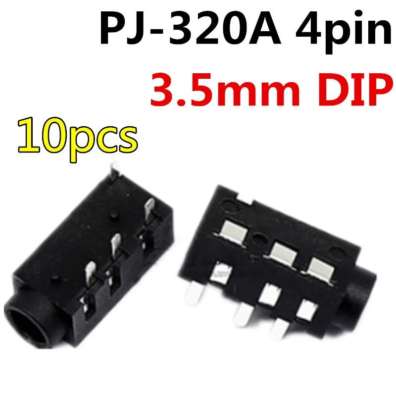 Разъем аудио 3.5 мм PJ-320A 4pin DIP 10шт