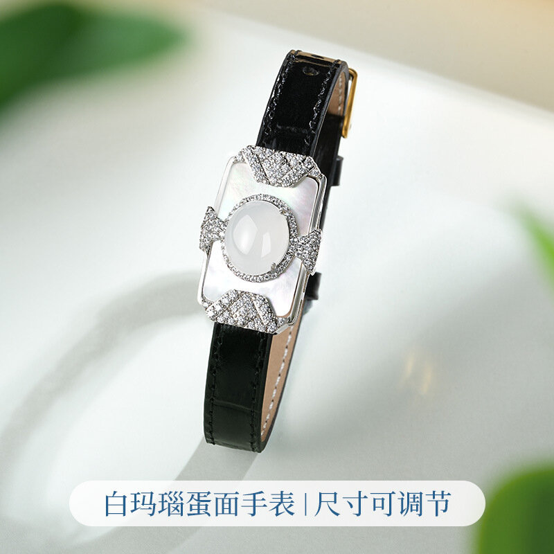 Оптовая продажа новых браслетов в китайском стиле из натурального зеленого халцедона, агата, цвета нефрита, женский браслет, нефритовый браслет, браслет для часов, интернет-знаменитость