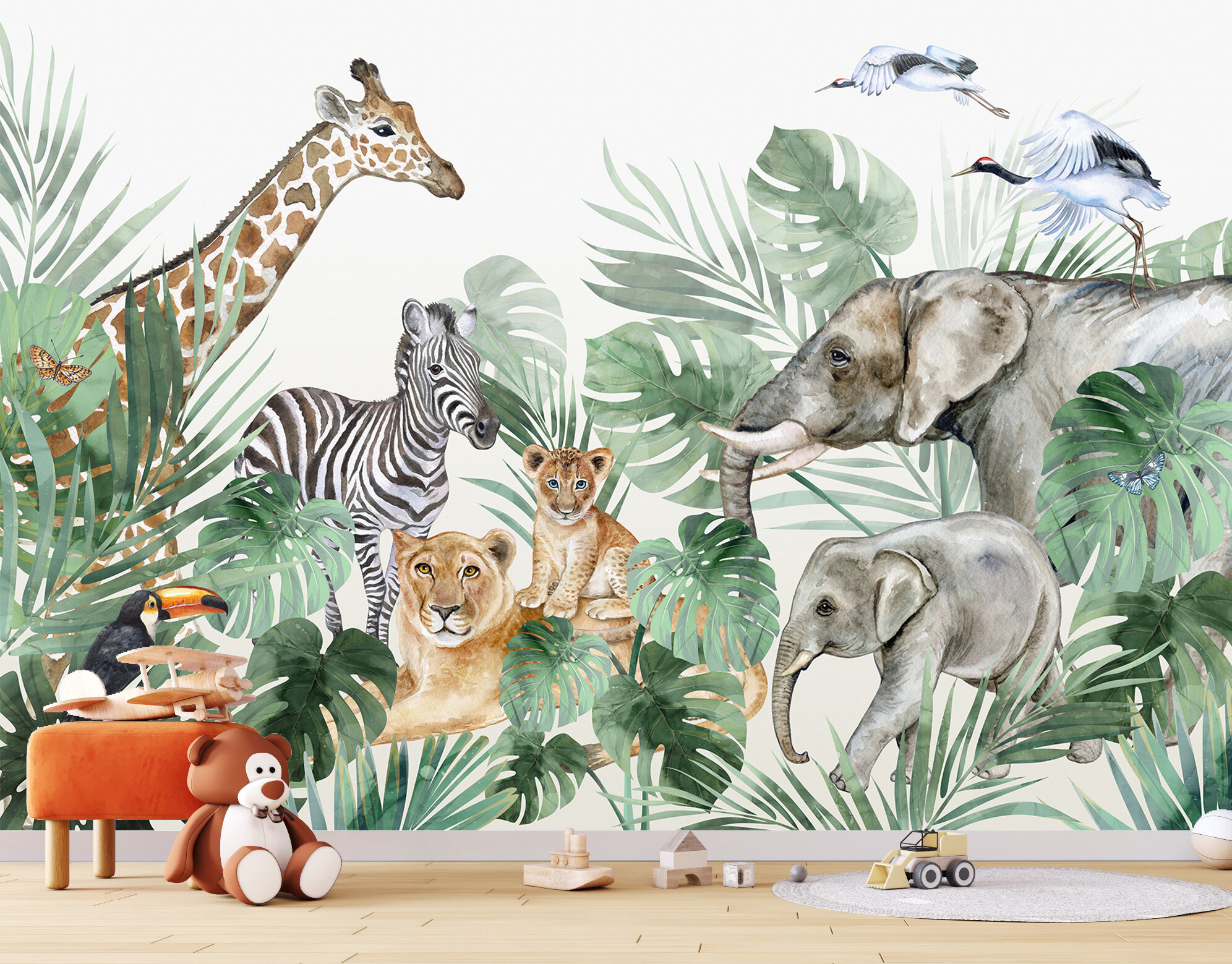 Фотообои на стену флизелиновые детские Джунгли 300х270 см