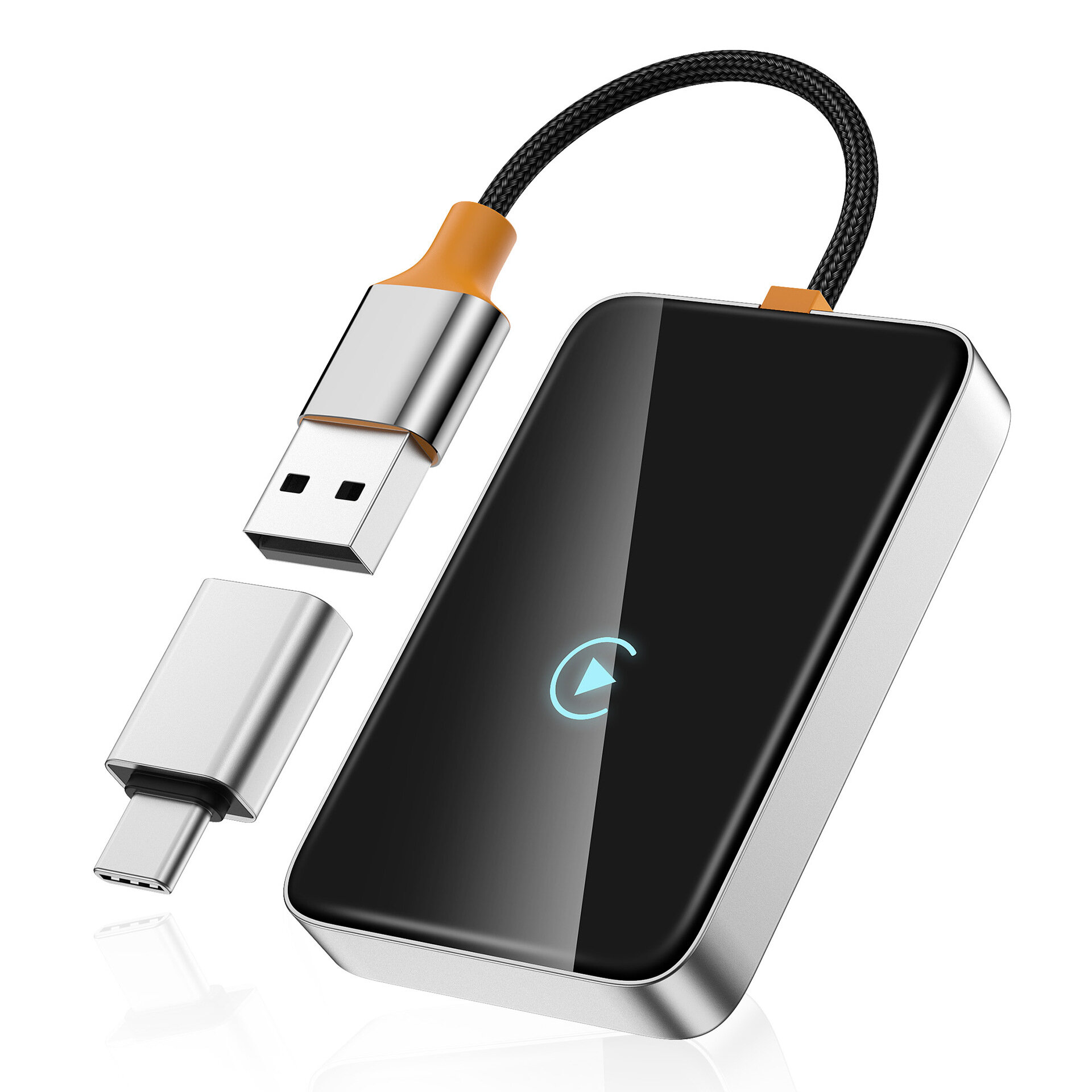 Блютуз адаптер для авто 2в1 / Android Auto Carplay беспроводной адаптер / Bluetooth адаптер для автомобиля (Карплей)