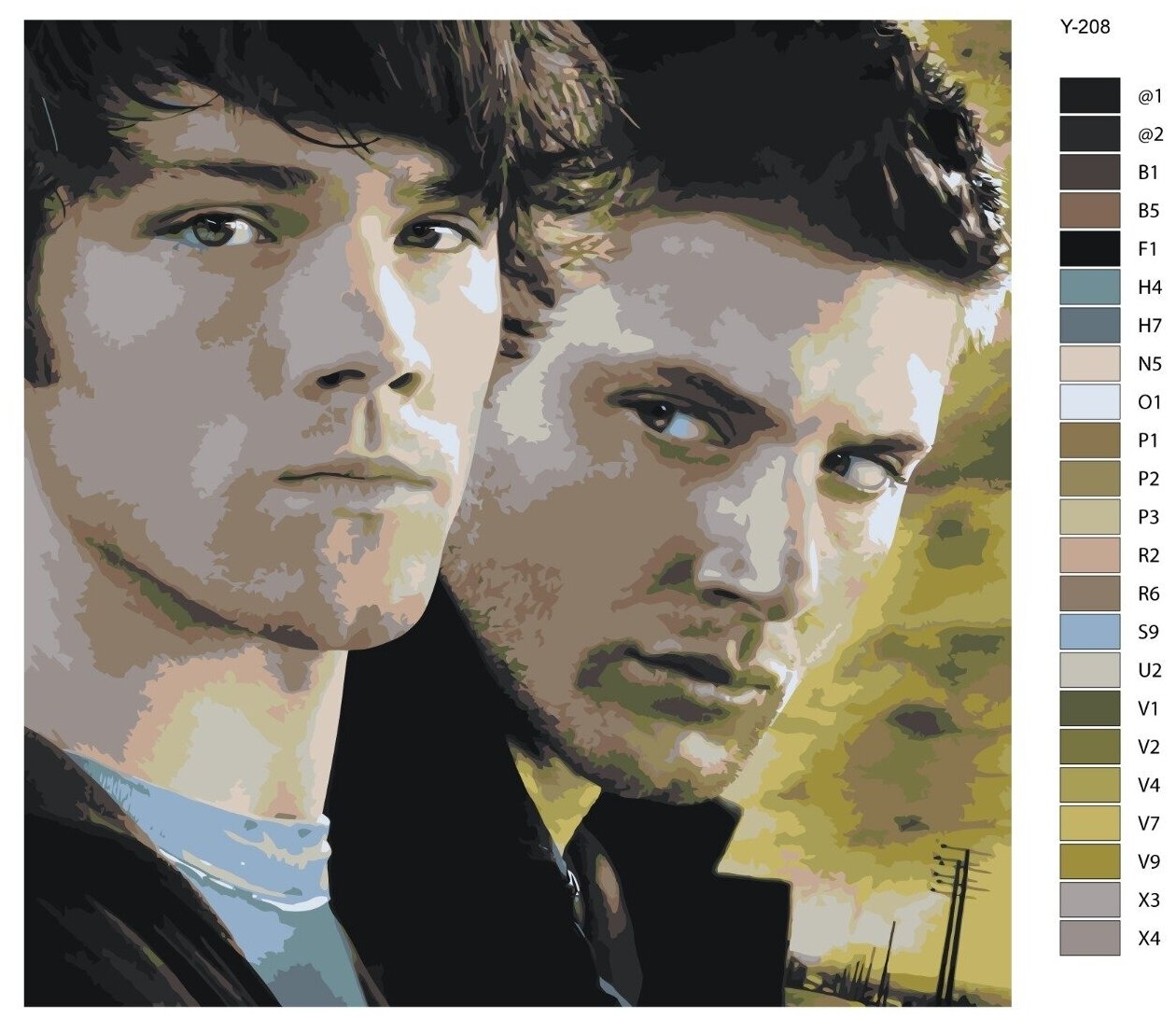 Картина по номерам Y-208 "Сверхъестественное. Джаред Падалеки - Сэм Винчестер, Дженсен Эклс - Дин Винчестер" 40х40