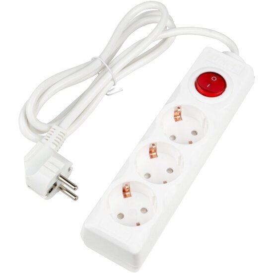 Удлинитель Uniel S-GCU3-1,5B WHITE Ultra, шнур 1,5м, 3 гнезда, 16A, с/з. Белый, UL-00010013