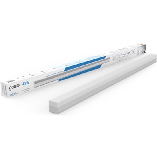 Подвесной светильник Gauss IP40 1180*70*55мм 48W 4600Лм 6500K Shop Lighting белый 1/12