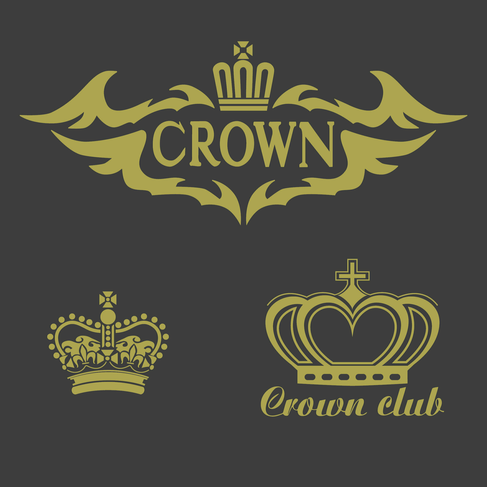Набор наклеек "Crown / Toyota Crown" золотой