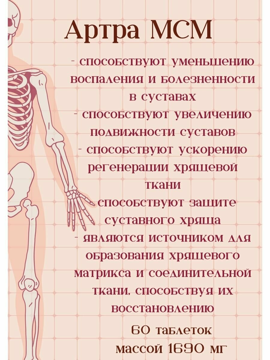 Артра МСМ N60 таблетки — фото 1