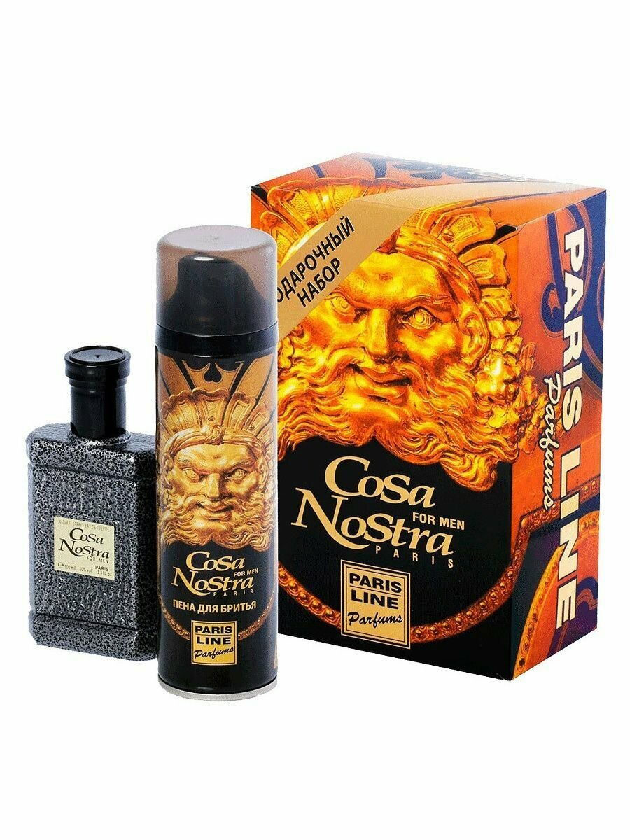 Paris Line Parfums Cosa Nostra / Пари Лайн Парфюмс Коза Ностра Набор Мужская т. в. 100мл + Пена для бритья 200мл