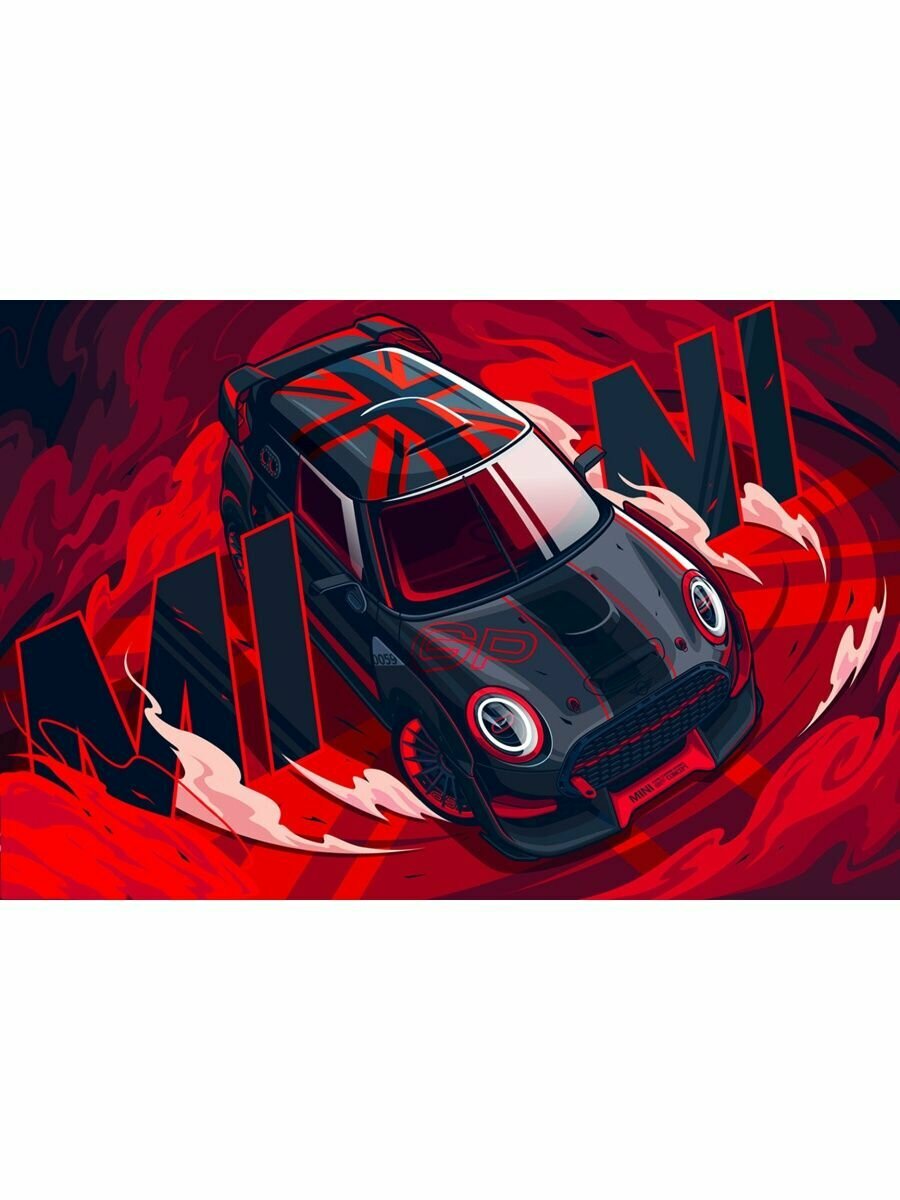 Постер "Colorful car. Mini Cooper GP"