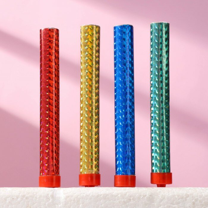 Свечи фонтаны в торт цветные, 4 шт, 12 см, горение 40 сек