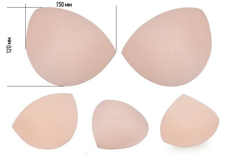 Чашечки для бюстгальтера (чашки корсетные) с равномерным наполнением р. one size цв. телесный (2 комплекта)