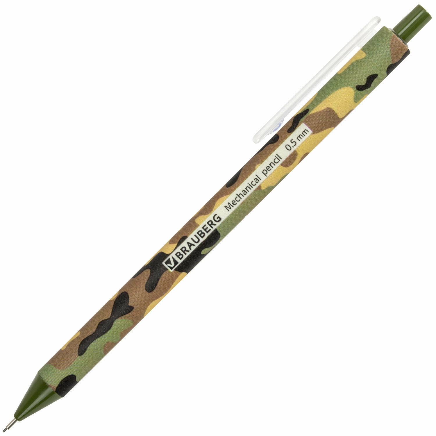 Упаковка 24 шт. Карандаш механический 0,5 мм, BRAUBERG SOFT PRINT MILITARY, HB, корпус soft-touch ассорти, 181959