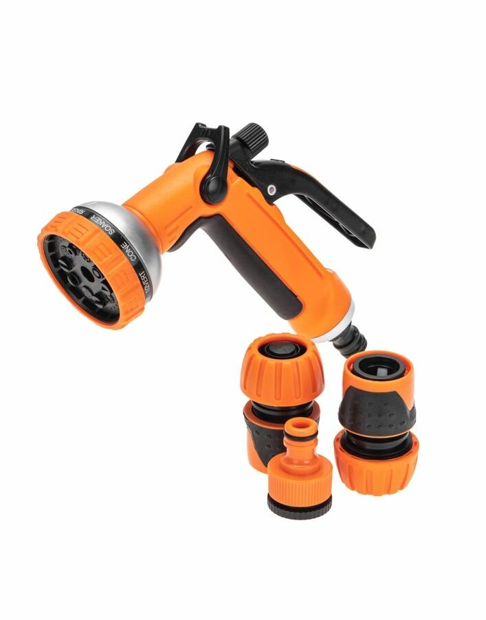 Пистолет для полива распылитель многофункциональный с прорезиненной ручкой и курком, 10 режимов