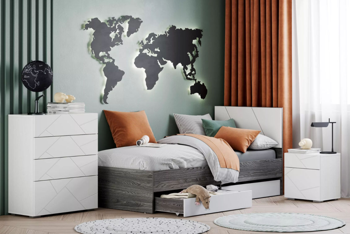 Детская Сильва "Summit" комплектация 3 Меренга, ясень анкор темный, белый текстурный