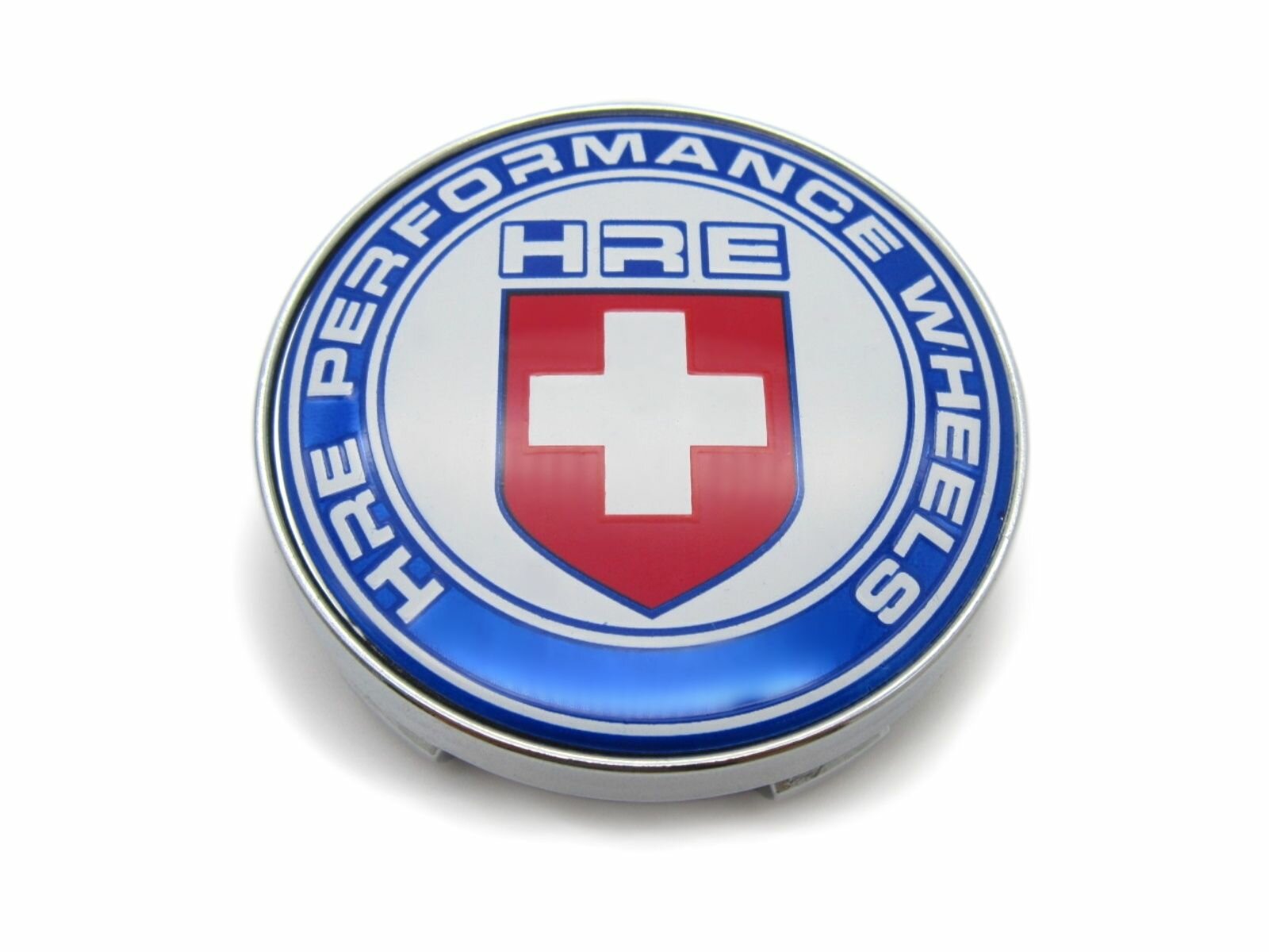 Колпачок, заглушка на литой диск HRE blue/white 60/56 мм, 1 шт.