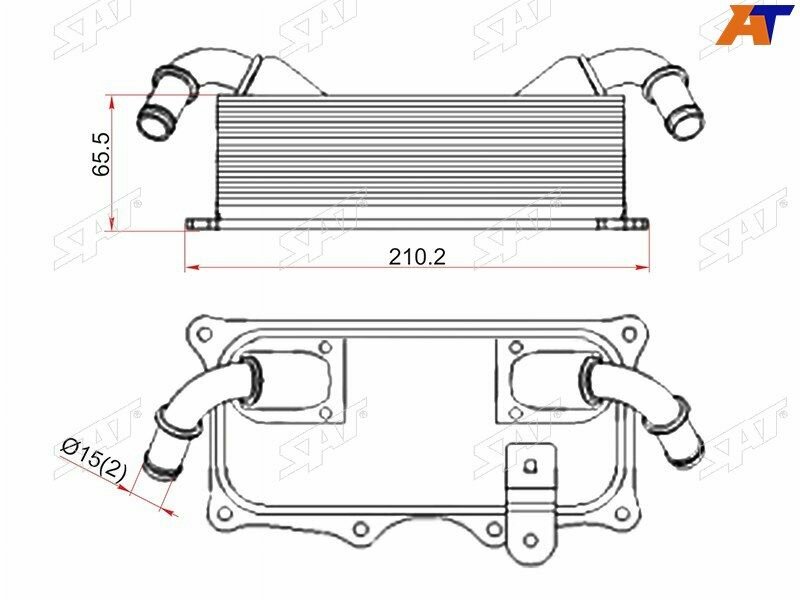 . SAT Радиатор масляный (теплообменник) для PORSCHE CAYENNE 10-/PANAMERA 09-